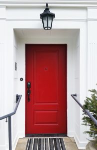 2-Panel Red Entry Door - Fieldstone Windows & Doors Ltd.