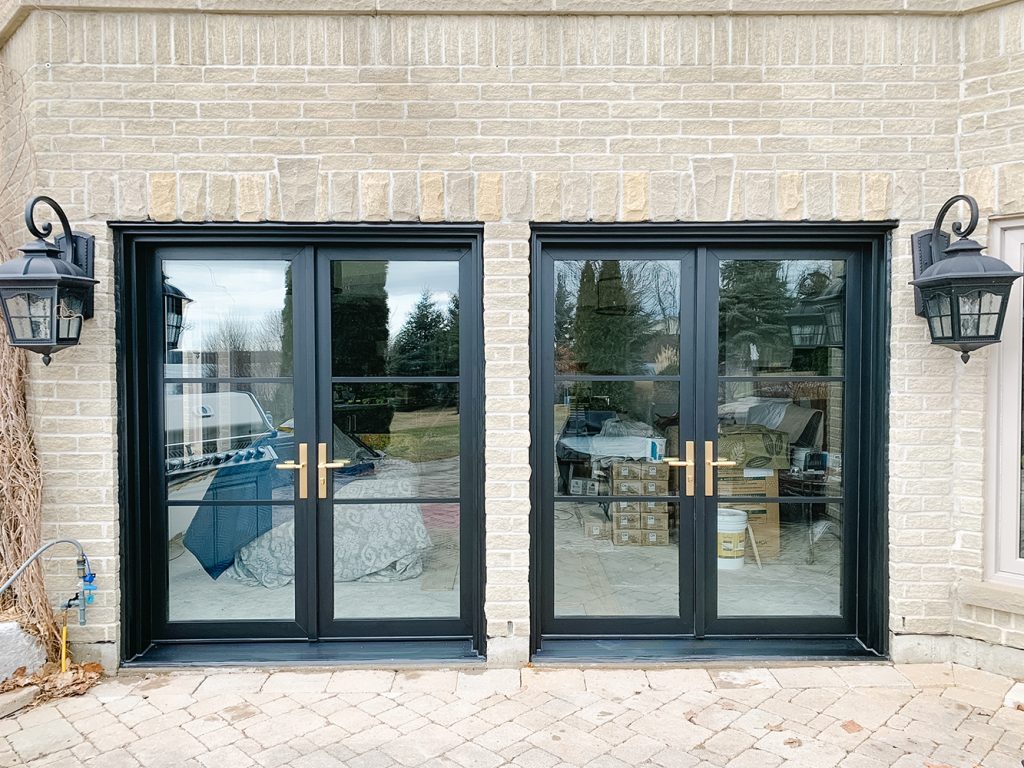Black Slimline Rail and Stile Double Door