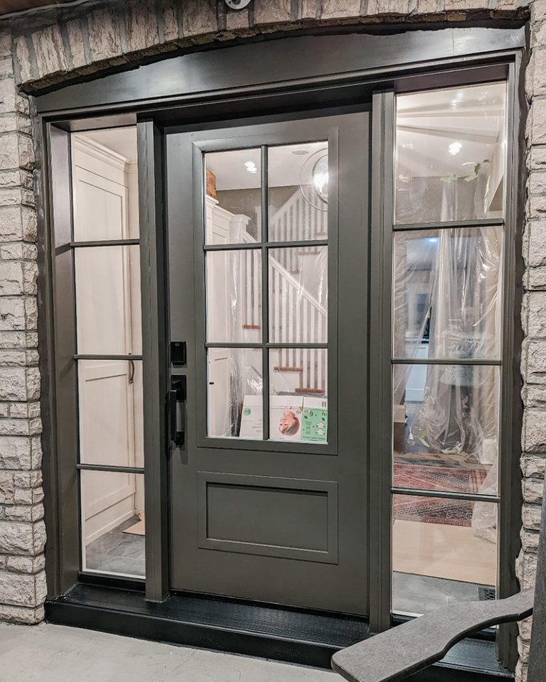 Fiberglass Single Door with 3/4 Glass and Shaker Executive Panel Design