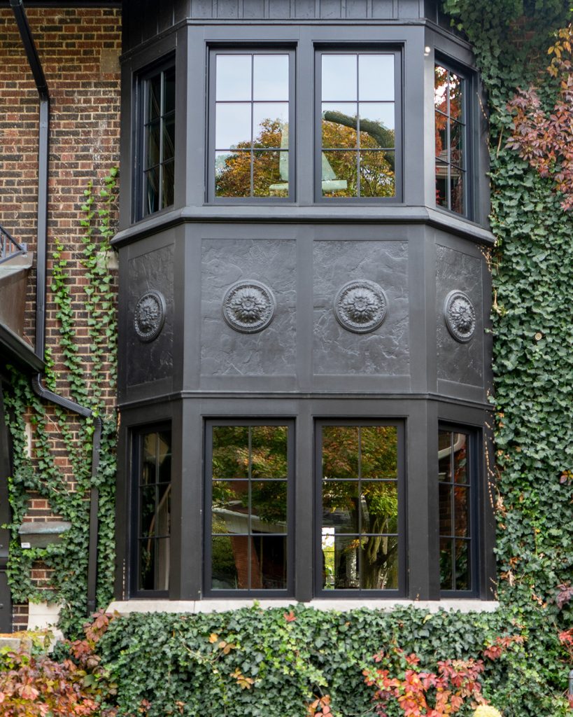 Black Metal-Clad Wood Bay Windows for Heritage Homes